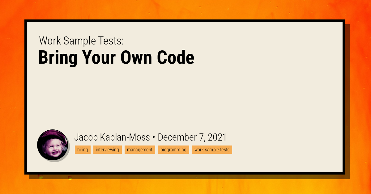 Bring Your Own Code - Jacob Kaplan-Moss